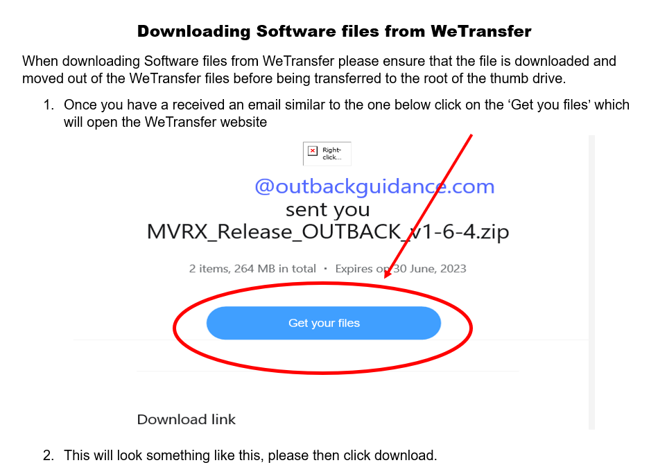 Downloading Software files from WeTransfer – Outback Guidance