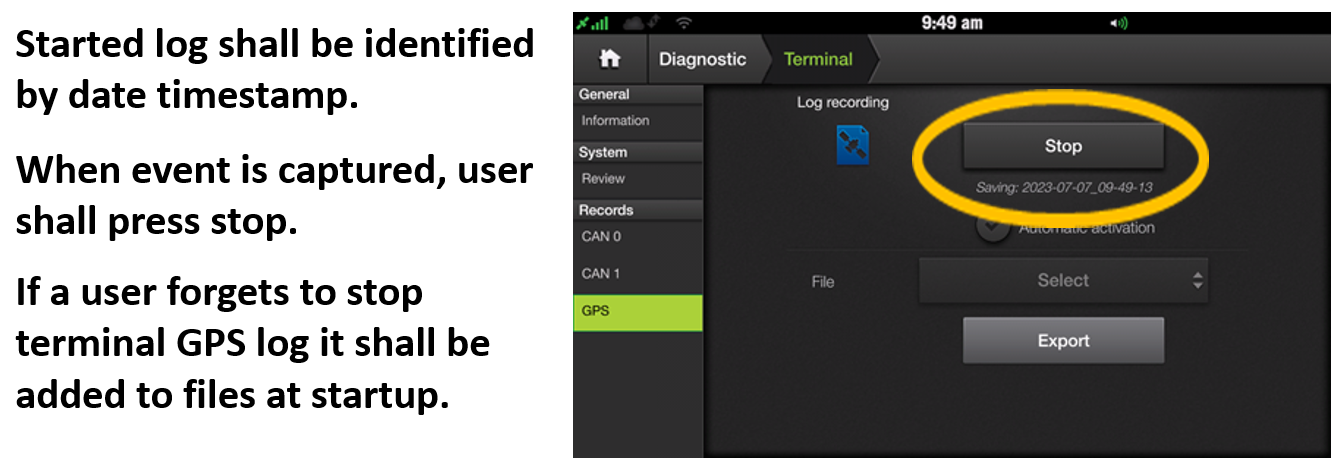 Logging Terminal Gps And Receiver Gps Logs Outback Guidance 