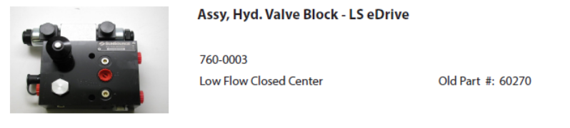 760-0003 Assy, Hyd. Valve Block - LS eDrive – Outback Guidance