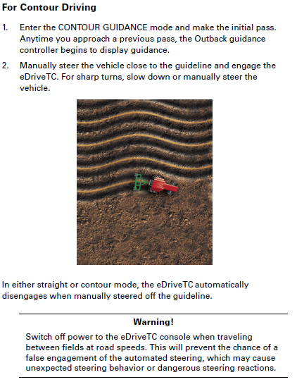 How do I use the contour guidance with my eDrive – Outback Guidance