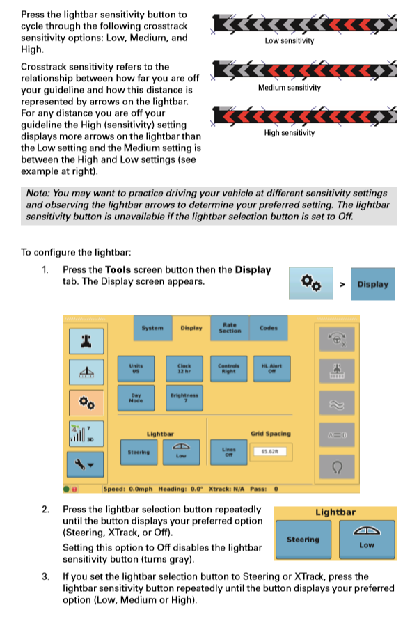 How do I configure the onscreen lightbar for my STX? – Outback Guidance