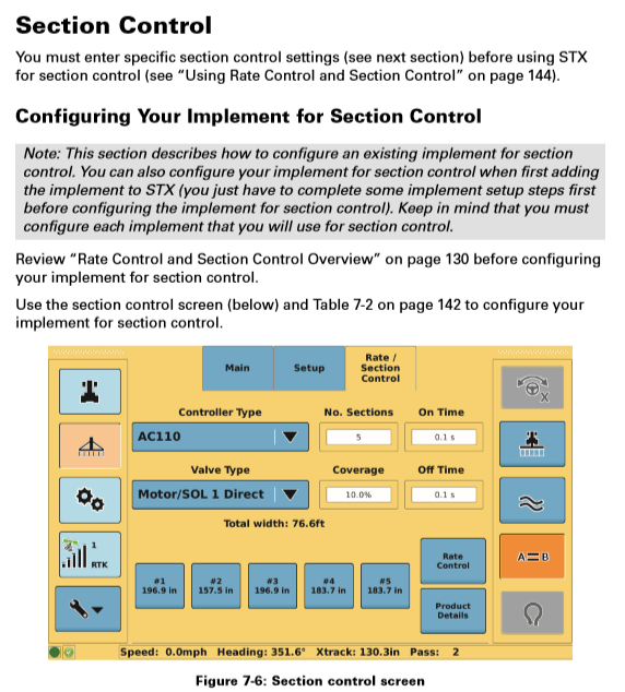 How to configure section control on the STX? – Outback Guidance