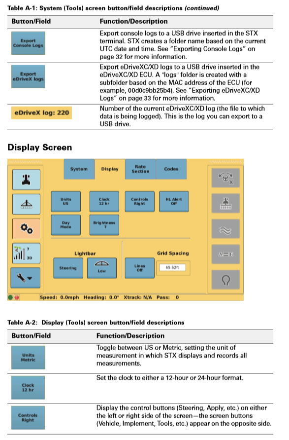 What do the tabs in the Tools screen do on the STX? – Outback Guidance