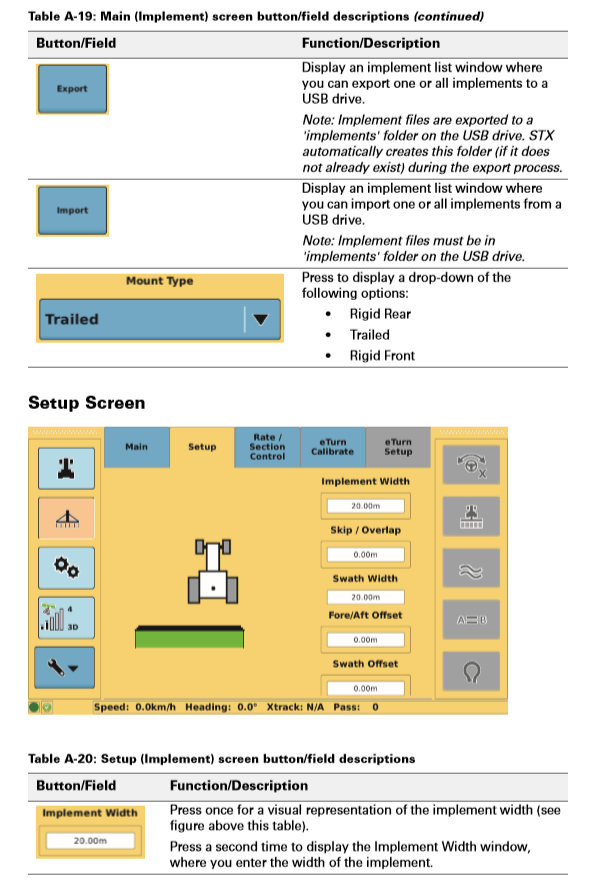 What information does the Implement screen on the STX have? – Outback ...