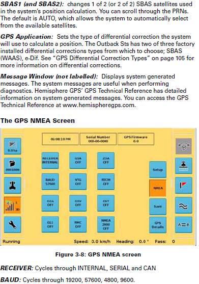 How do I set my GPS settings on my STS – Outback Guidance