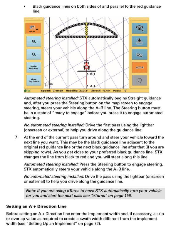How do I set an A=B line (straight guidance) on my STX? – Outback Guidance