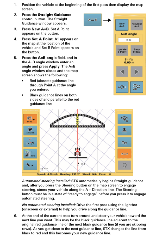 How do I set an A=B line (straight guidance) on my STX? – Outback Guidance