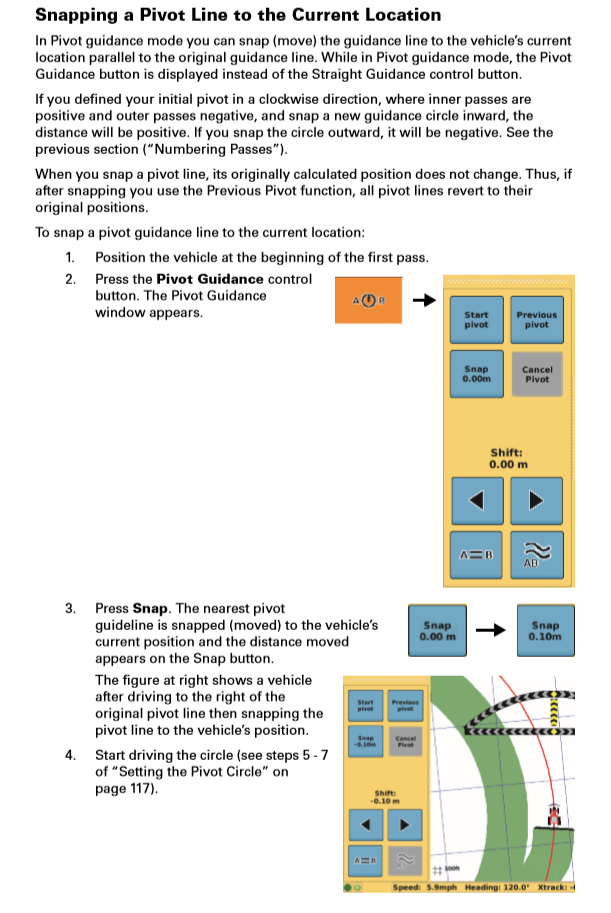 How do I snap a pivot line to my current location on the STX? – Outback ...