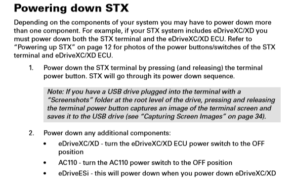 How do I power down my STX and eDrive components? – Outback Guidance