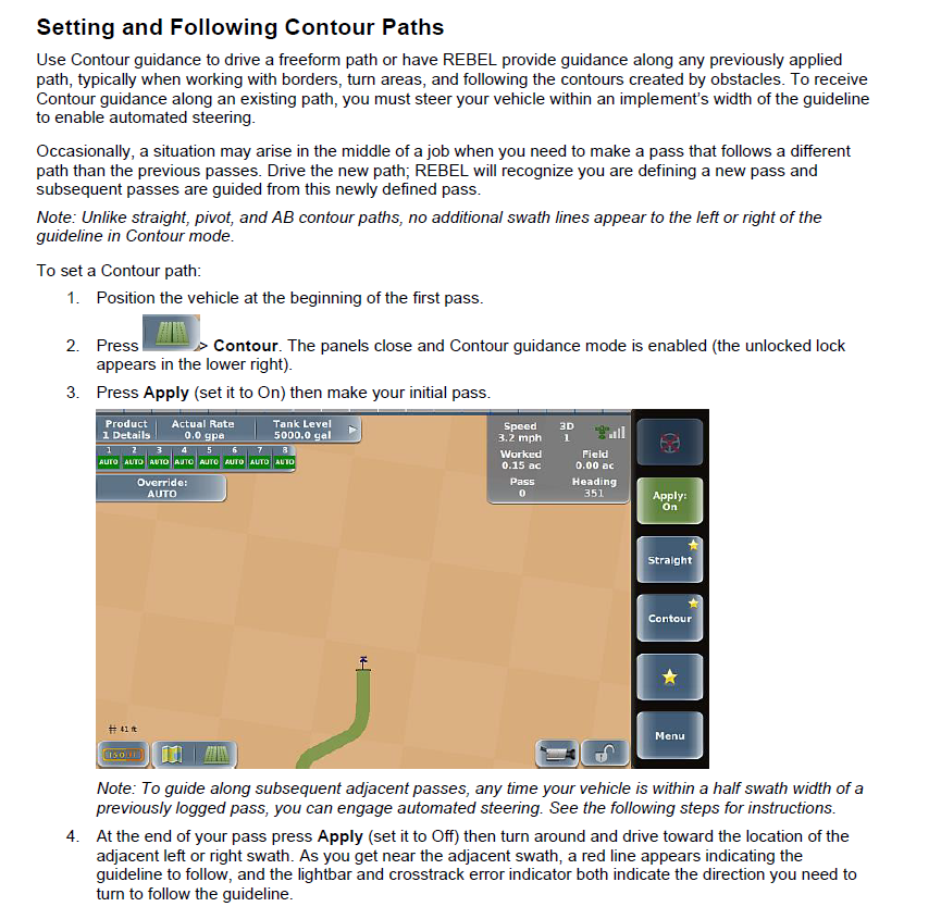 How do I set a Contour Guidance path on the Rebel? – Outback Guidance
