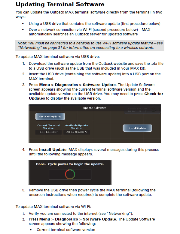 How do I Update the Terminal Software on the MAX? – Outback Guidance