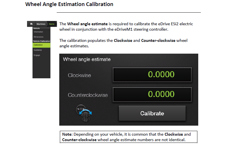 Wheel Angle Estimation Calibration – Outback Guidance