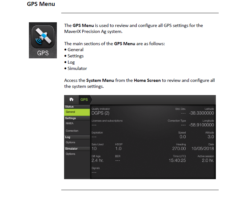 GPS Menu – Outback Guidance