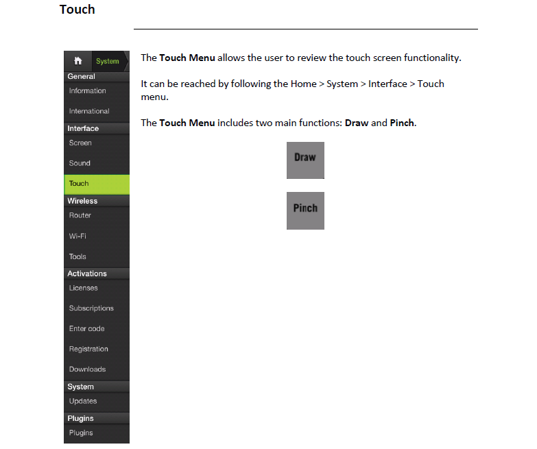 Touch Menu – Outback Guidance